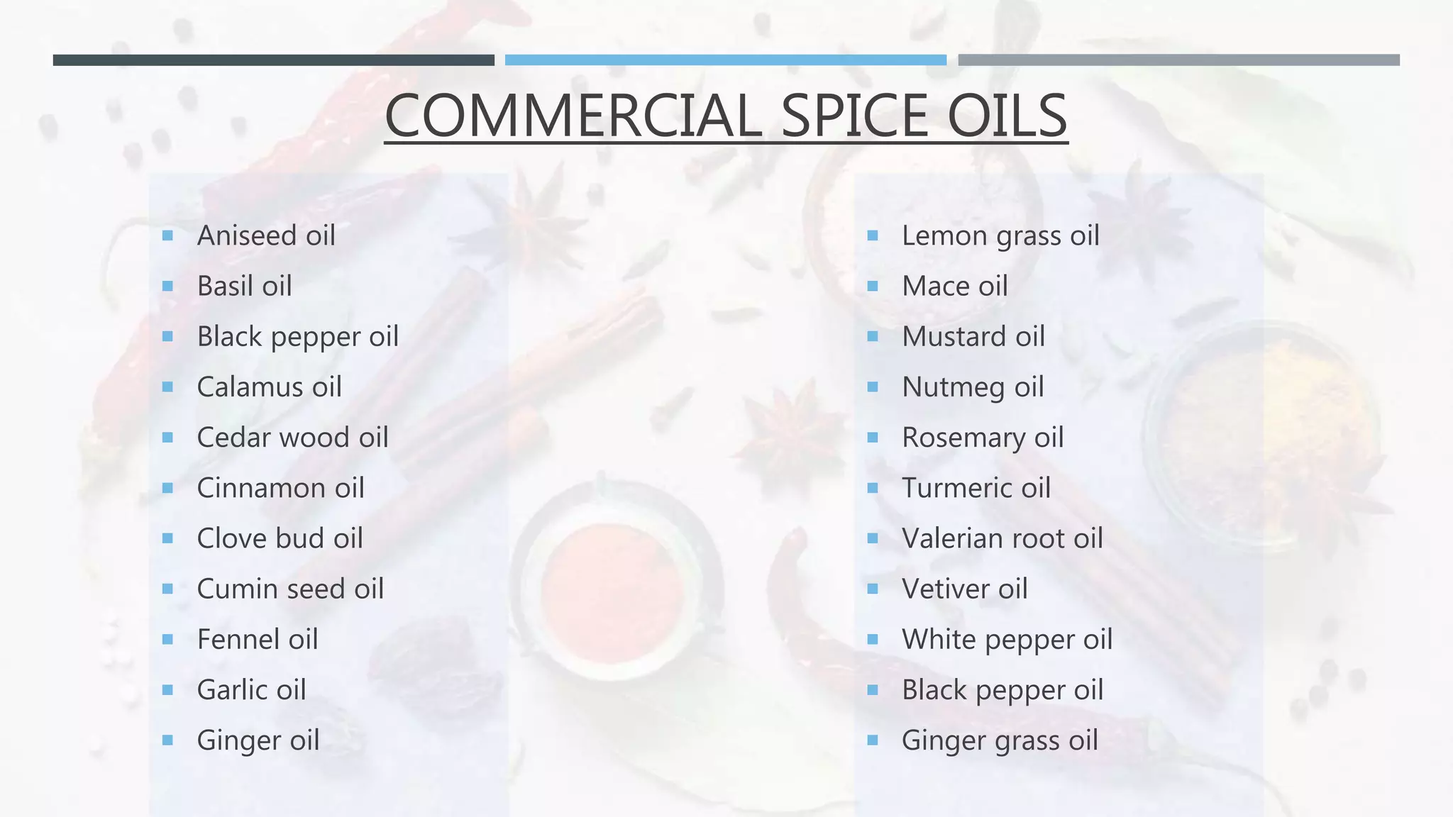 Microwave assisted extraction of spice oleoresins and oils | PPT