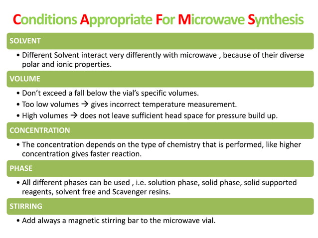 Microwave assisted organic synthesis | PPTX