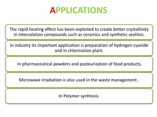 Microwave assisted organic synthesis | PPTX