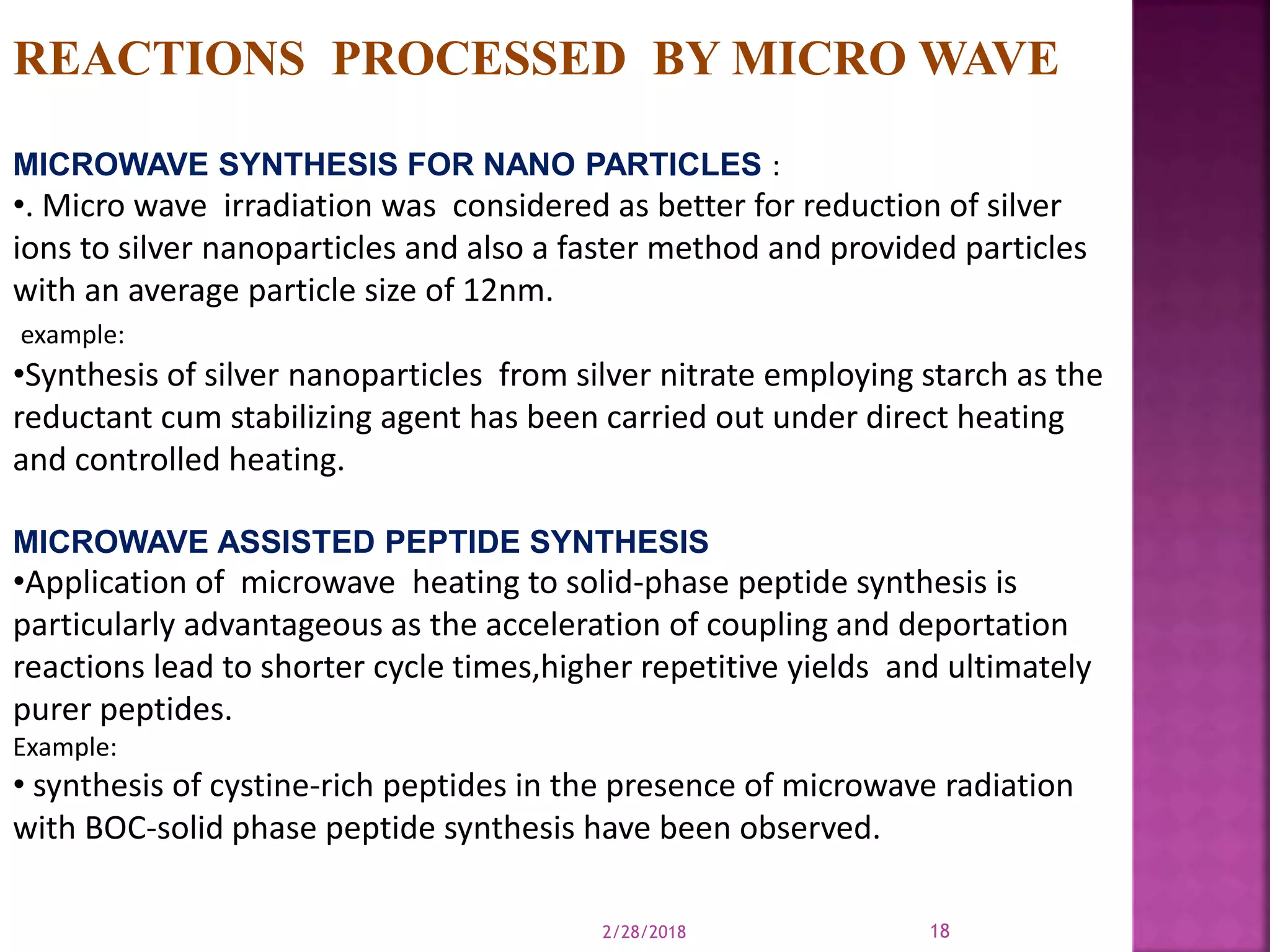 Microwave assisted organic synthesis | PPTX