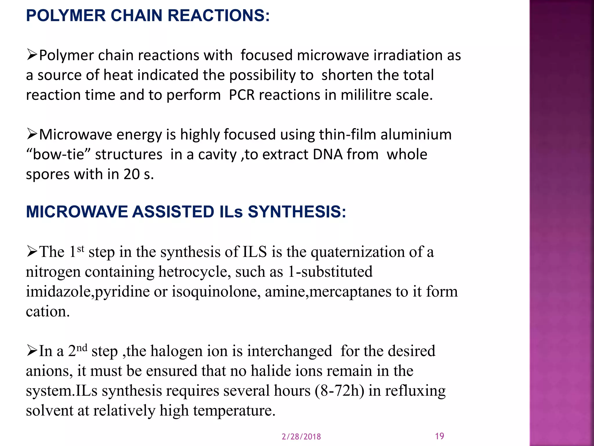 Microwave assisted organic synthesis | PPTX