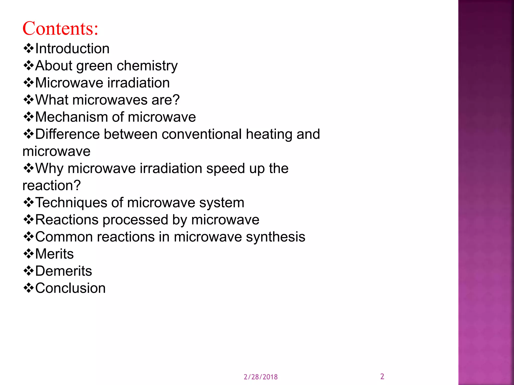 Microwave assisted organic synthesis | PPTX