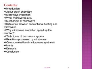 Microwave assisted organic synthesis | PPTX