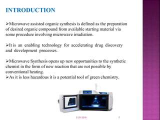 Microwave assisted organic synthesis | PPTX