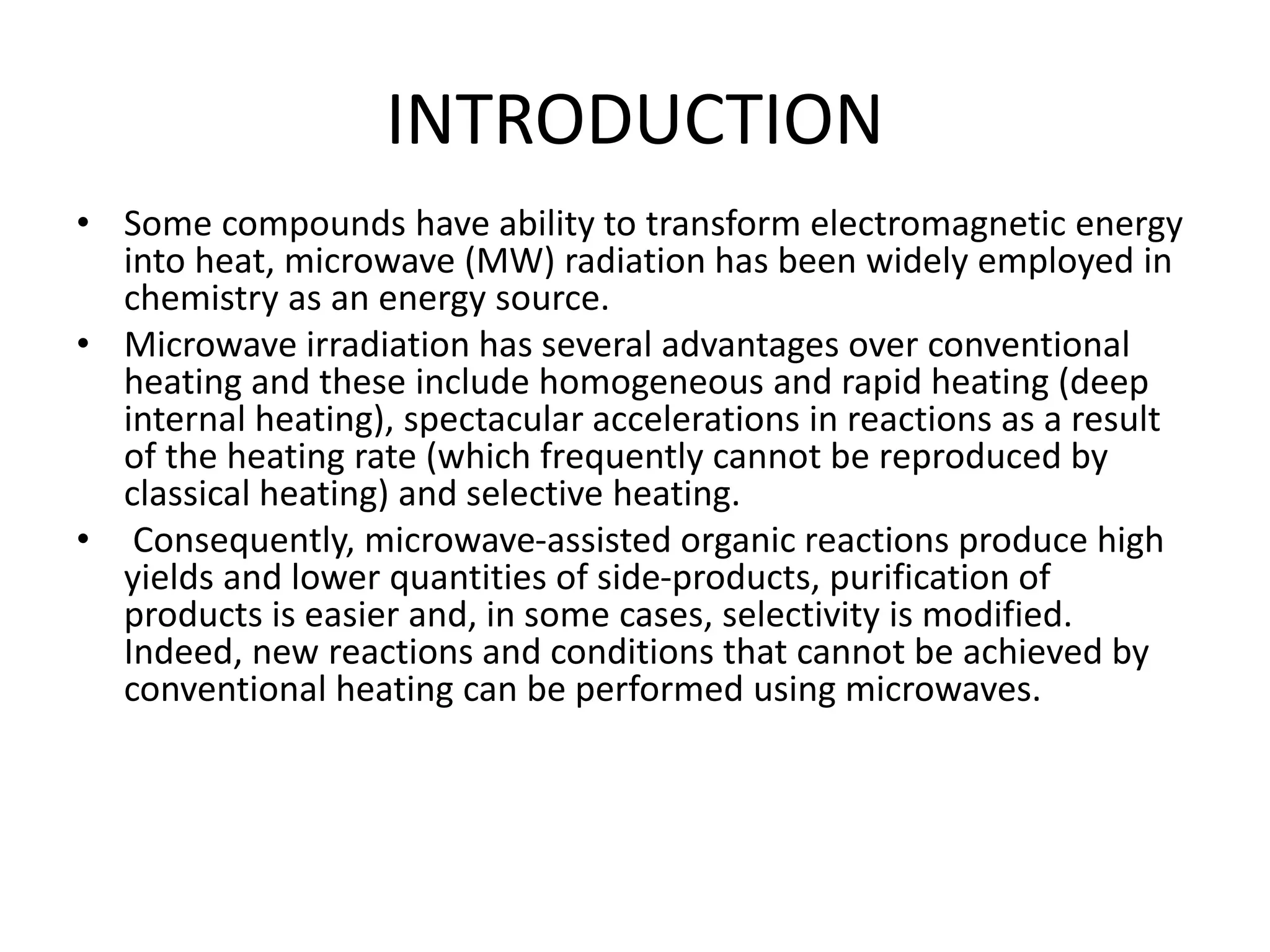 microwave assisted reaction. General introduction | PPTX