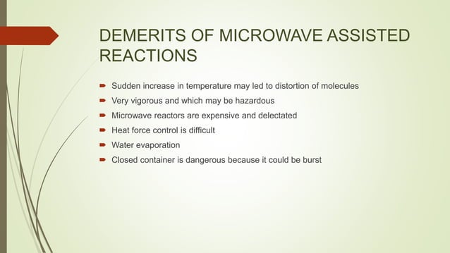 Microwave assisted reactions | PPTX | Chemistry | Science