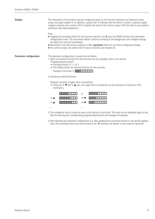 Microwave barrier- Soliwave FQR56/FDR56 | PDF