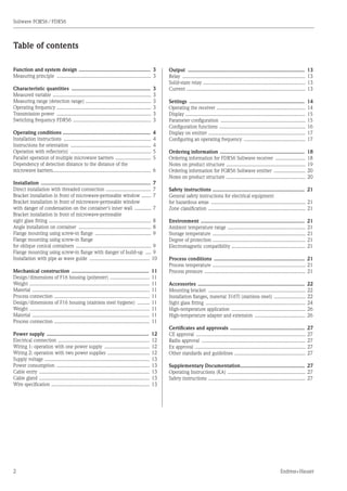 Microwave barrier- Soliwave FQR56/FDR56 | PDF
