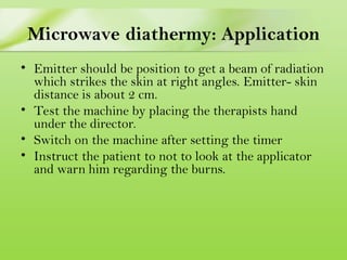 MICROWAVE DIATHERMY for diagnostic and therapeutic equipments - ii | PPT