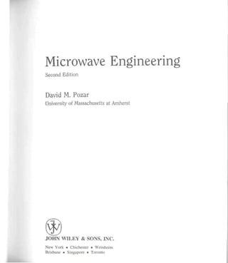 Microwave engineering david m.pozar | PDF