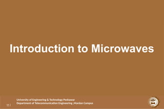 Microwave Engineering Introduction Lecture 1 | PPTX