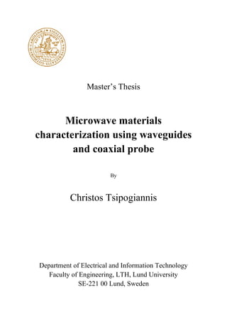 Microwave materials characterization using waveguides and coaxial probe | PDF