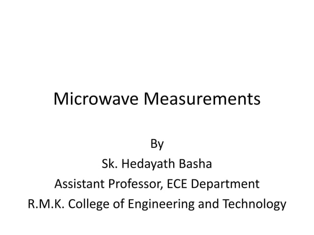 Microwave measurements in detail | PPTX | Physics | Science