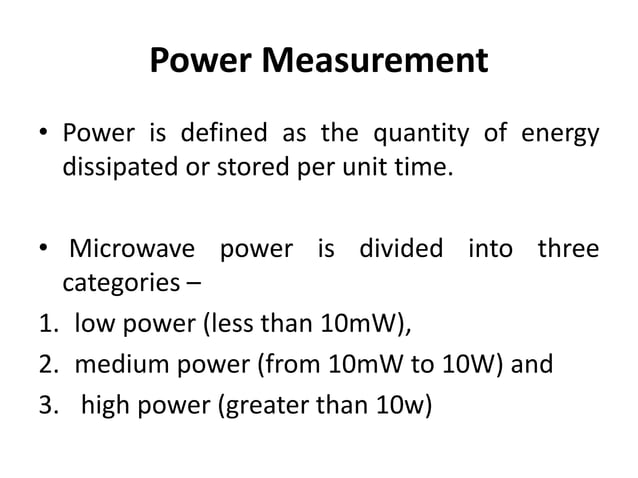 Microwave measurements in detail | PPTX | Physics | Science
