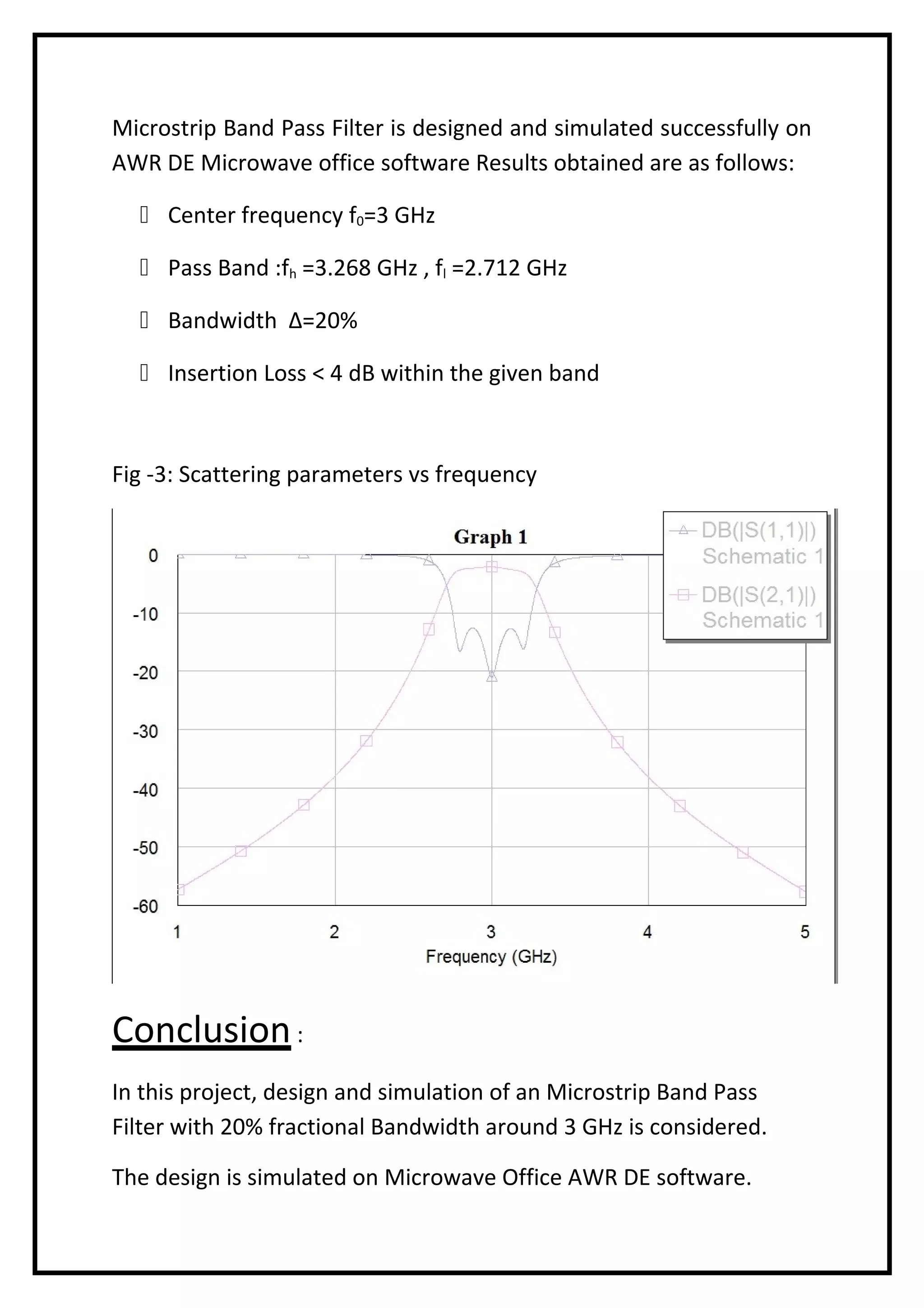 Design of a microstrip bandpass filter | DOC