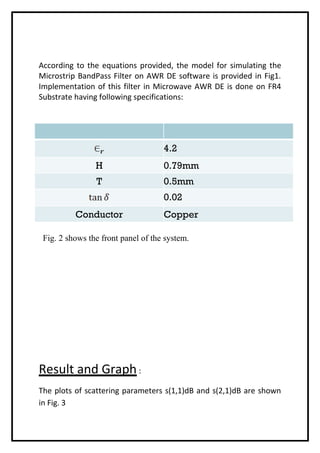 Design of a microstrip bandpass filter | DOC