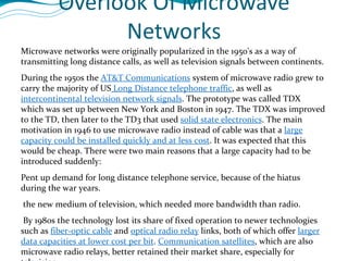 Microwave radio relay systems | PPT | Computer Networking | Computing