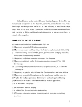 Introduction to Microwaves,Satellite commn,Radar systemsMicrowaves | DOC