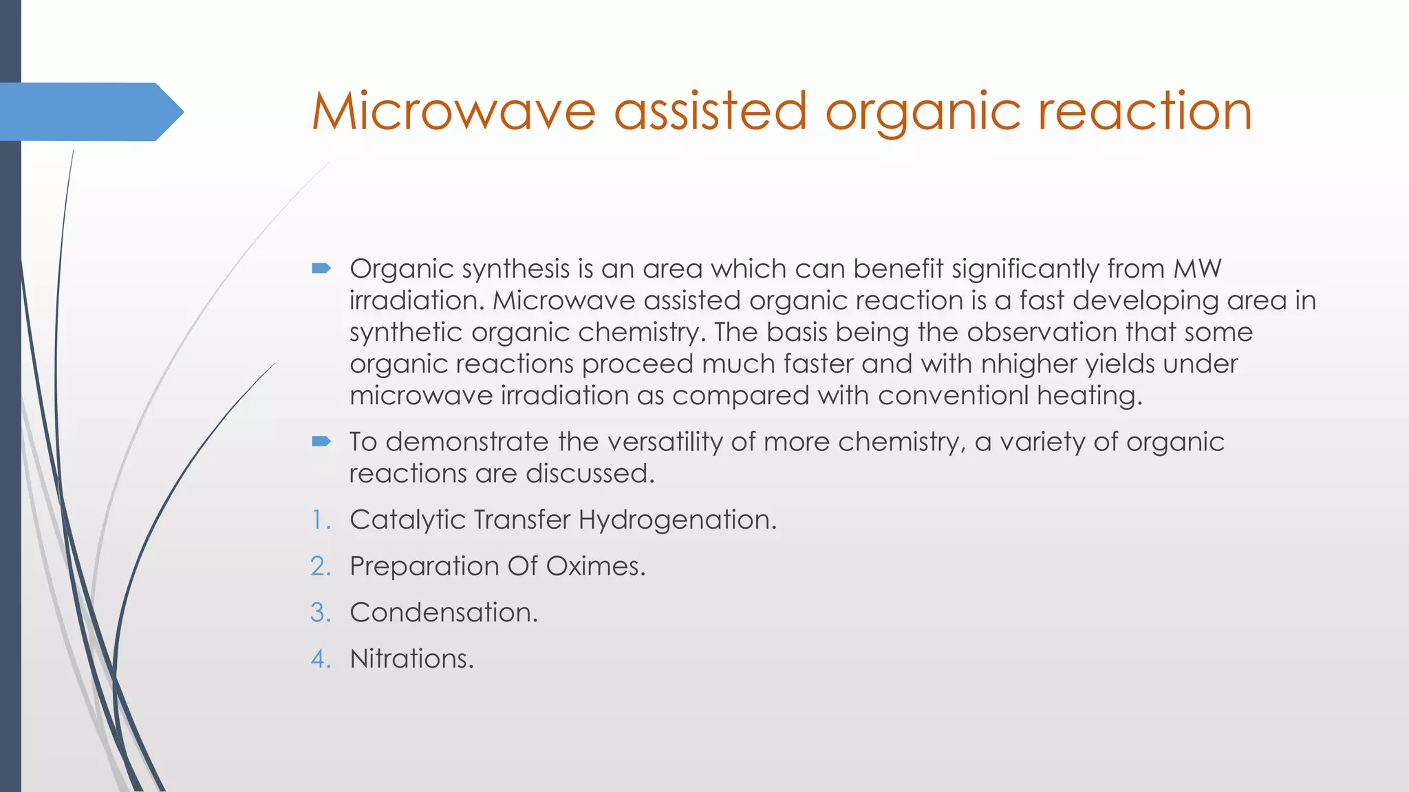 An approach to green chemistry via microwave radiation. applications of microwave synthesis ...