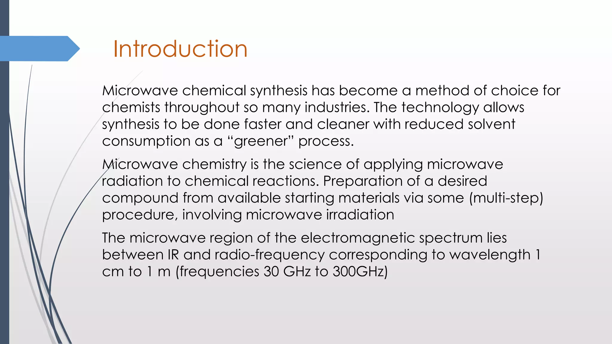 An approach to green chemistry via microwave radiation. applications of microwave synthesis ...