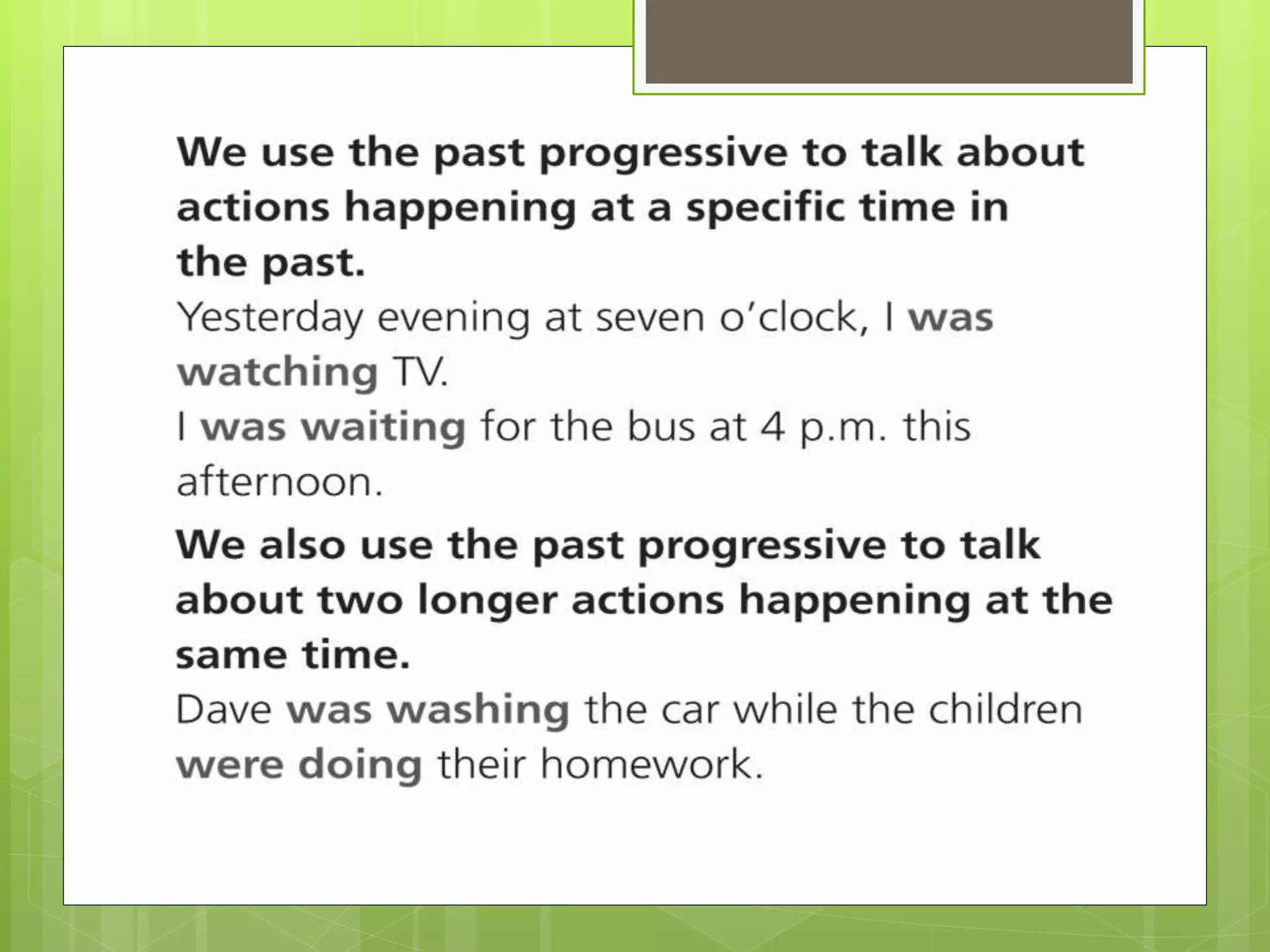 Past Continuous (Progressive) | PPT