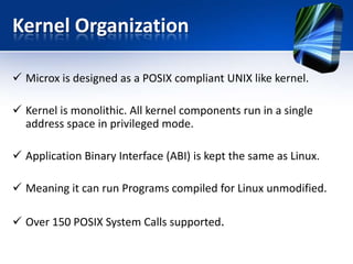 Microx - A Unix like kernel for Embedded Systems written from scratch. | PPT