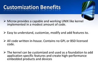 Microx - A Unix like kernel for Embedded Systems written from scratch. | PPT
