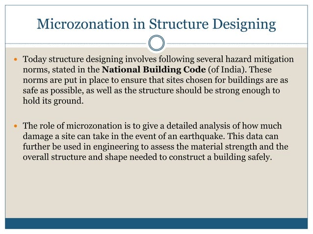 Microzonation of seismic hazards and their application | PPTX