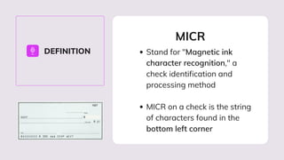 What is MICR string? How does it work? [A Complete Guide] | PDF