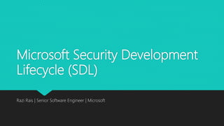 Microsoft Security Development Lifecycle | PPTX