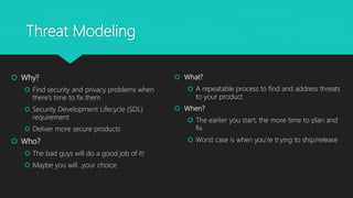 Microsoft Security Development Lifecycle | PPTX