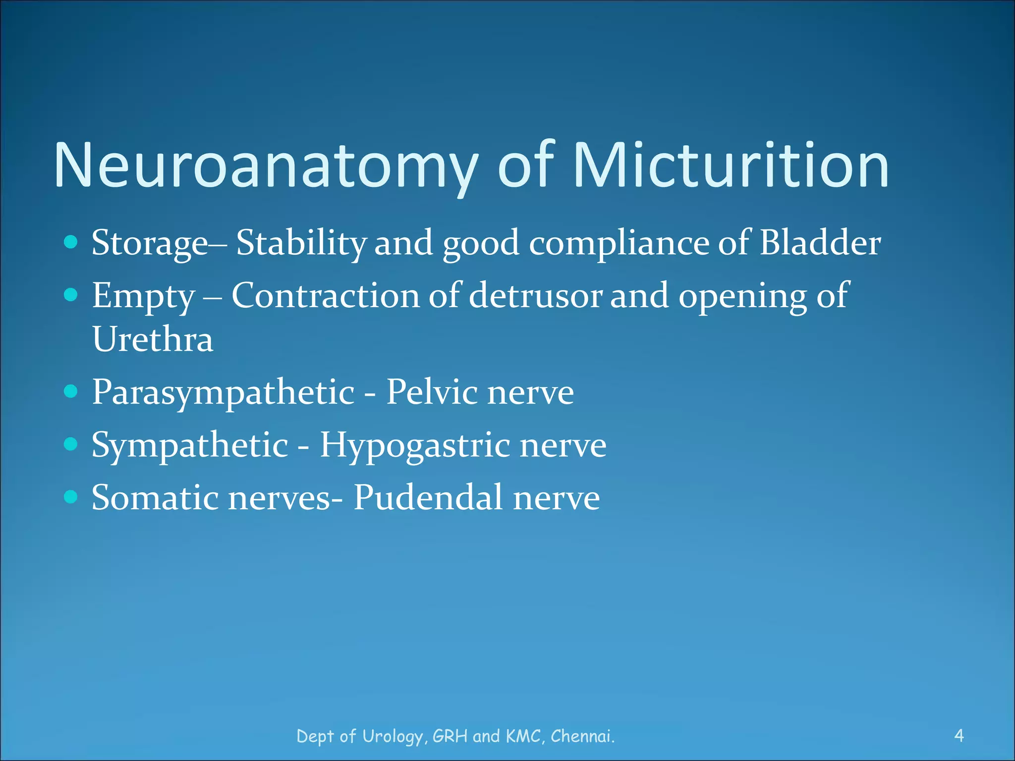 Physiology of Micturition | PDF