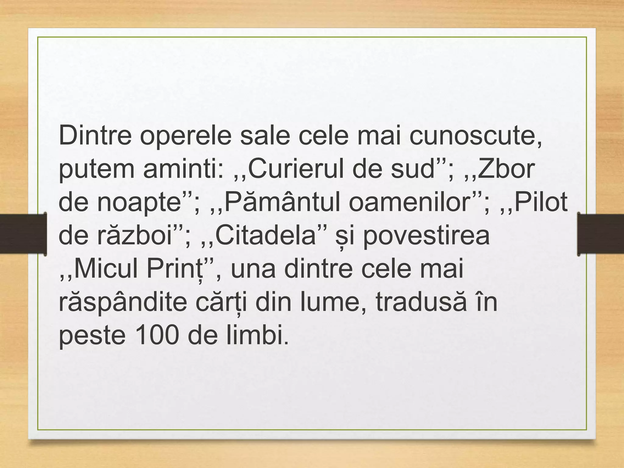 Micul Prinț/ Antoine de Saint de Exupery | PPTX