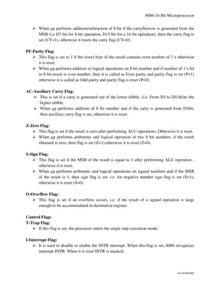 Microprocessor Unit 1 Notes, 8086 16 bit Microprocessor | PDF