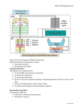Microprocessor Unit 1 Notes, 8086 16 bit Microprocessor | PDF