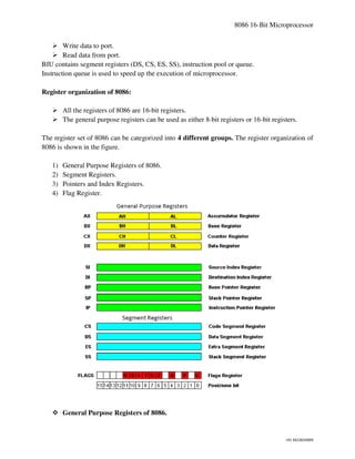 Microprocessor Unit 1 Notes, 8086 16 bit Microprocessor | PDF