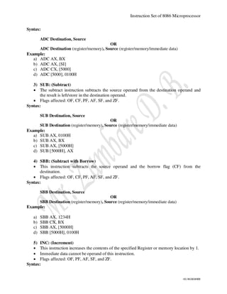 Microprocessor Unit 3 Notes for diploma students | PDF