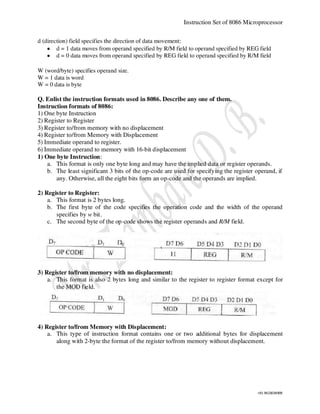 Microprocessor Unit 3 Notes for diploma students | PDF