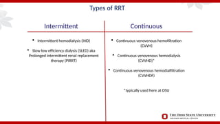 Basics of Renal Replacement Therapy (RRT) | PPT