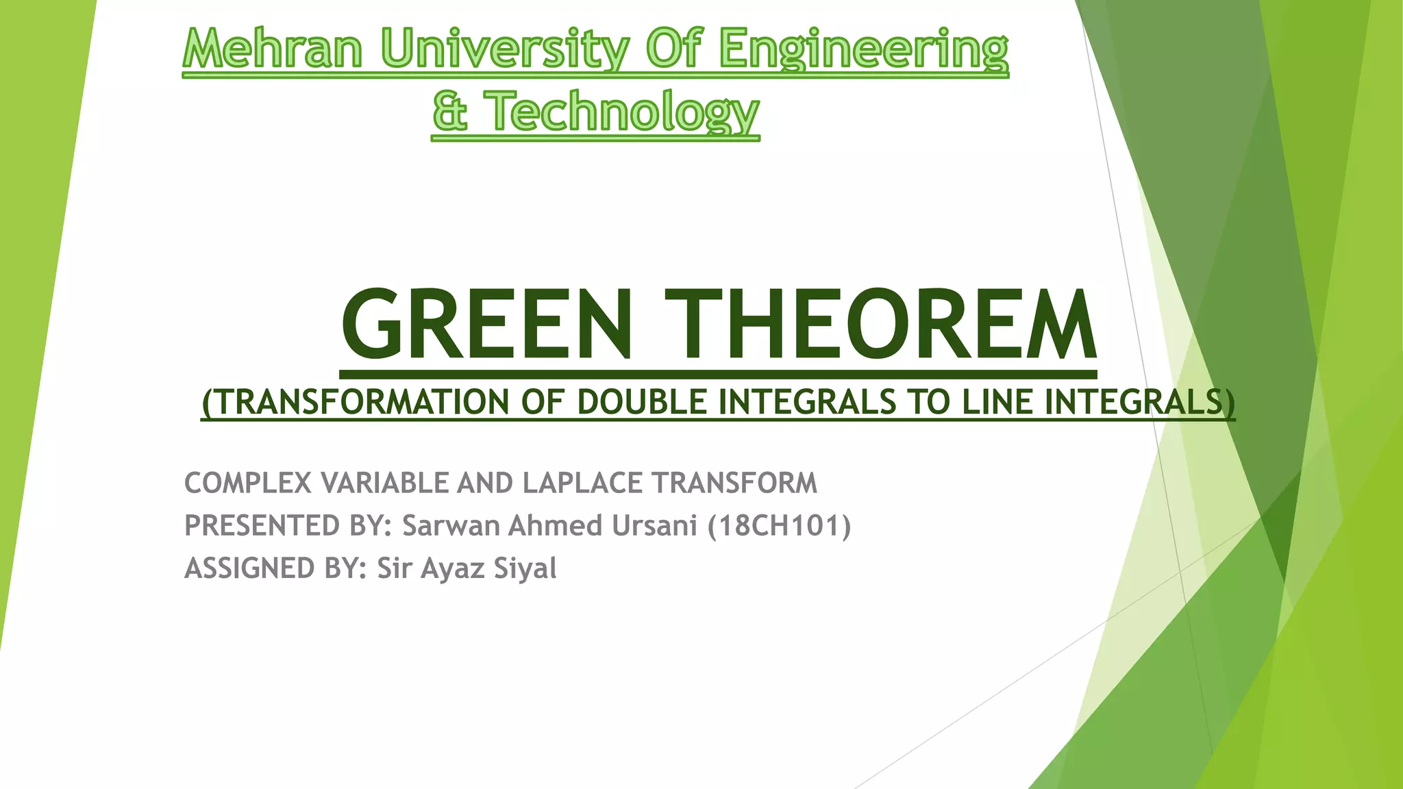 Green Theorem | PPTX