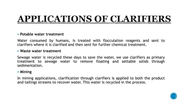 Thickner and clarifiers | PPTX | Chemistry | Science