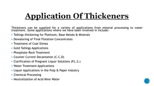 Thickner and clarifiers | PPTX | Chemistry | Science
