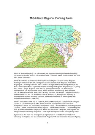 Mid-Atlantic Regional Planning Roundtable Program History, Goals and ...
