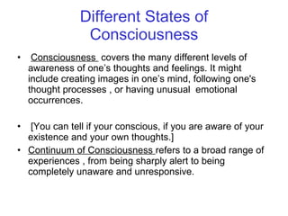 Consciousness, Sleep and Dreaming | PPT