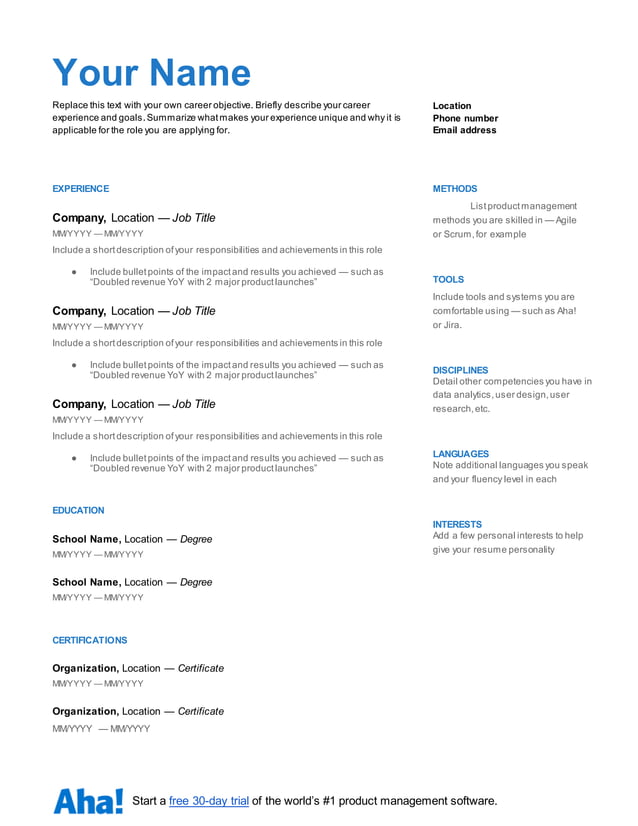 Mid level resume | DOCX | Resume Writing and Advice | Job Search