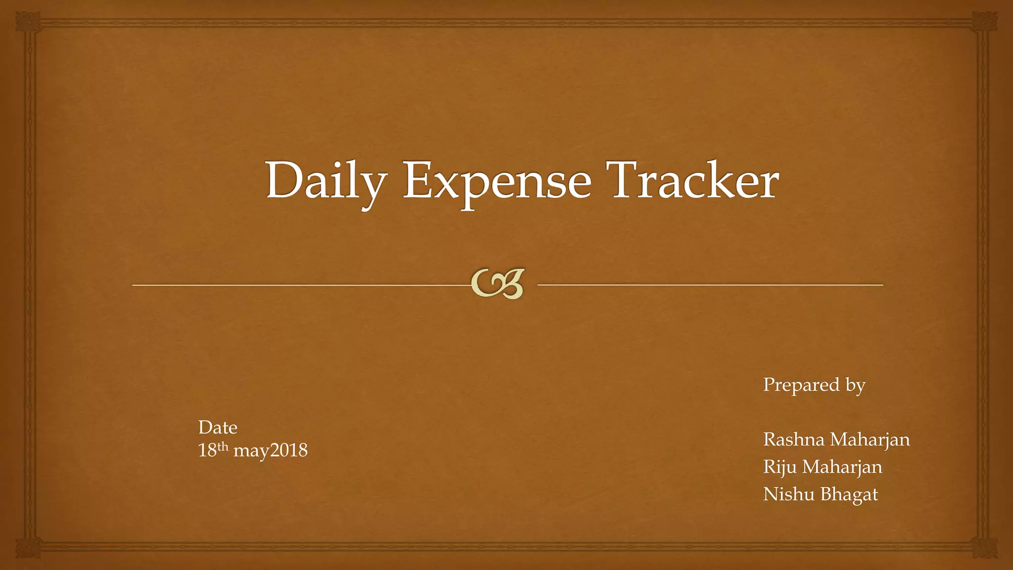 Daily Expense Tracker | PPTX