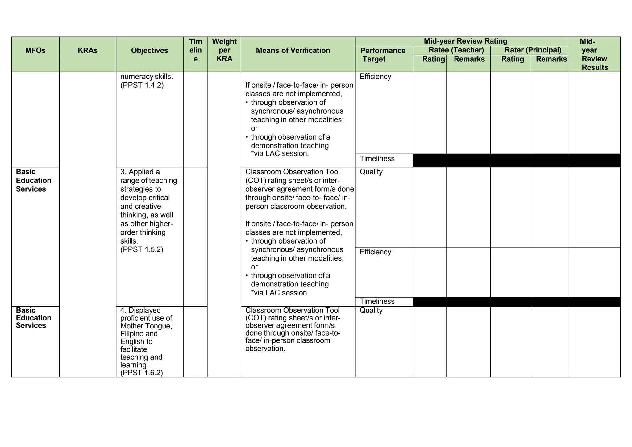 Mid year review form for S.Y. 2023 -2024 | DOCX