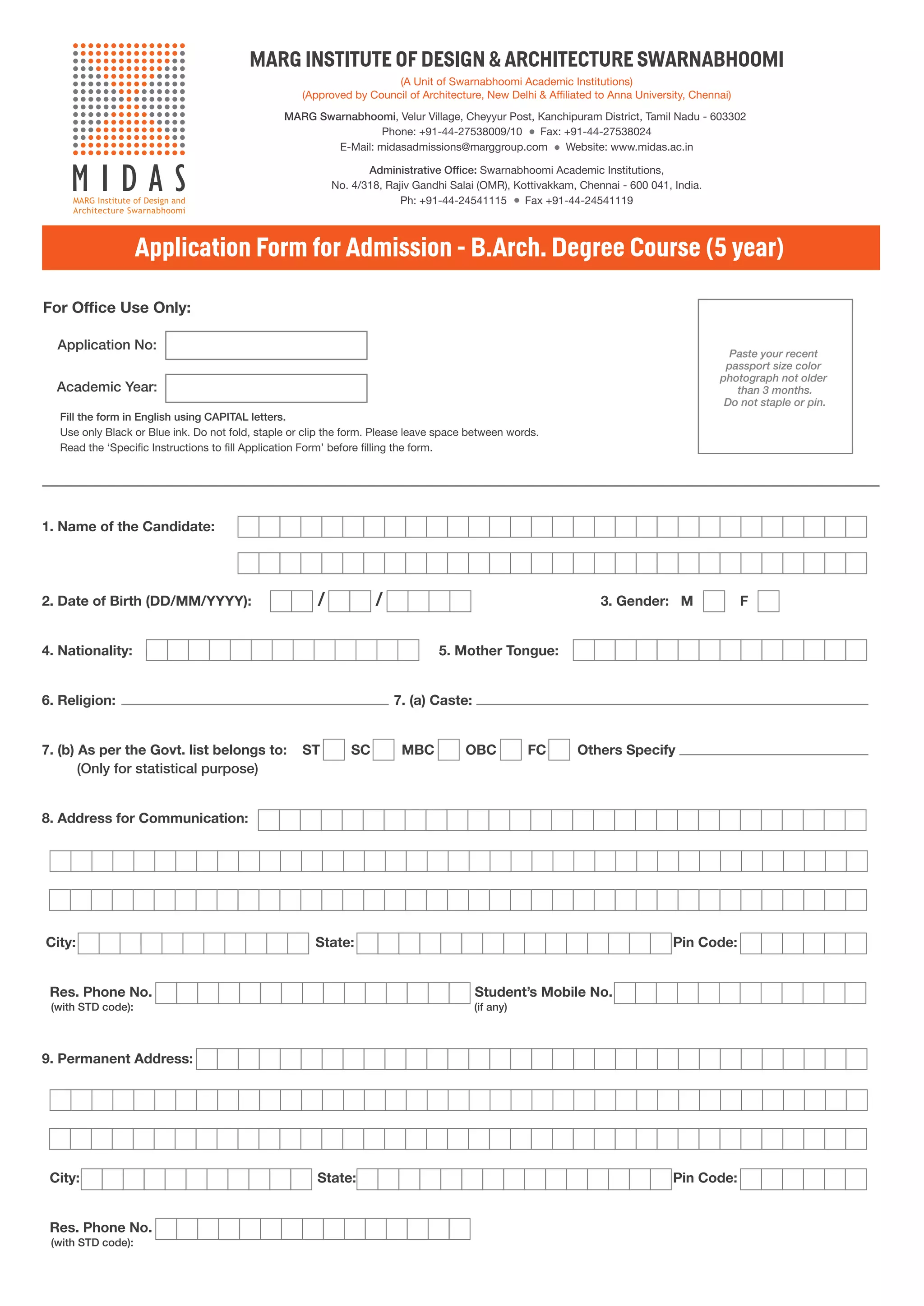 MIDAS application-form | PDF