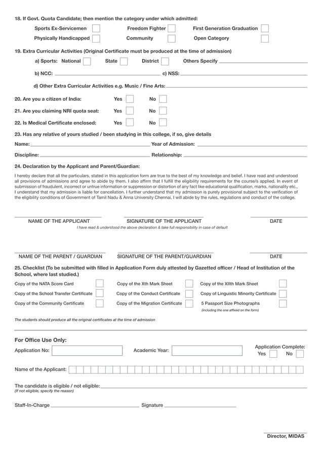 MIDAS application-form | PDF