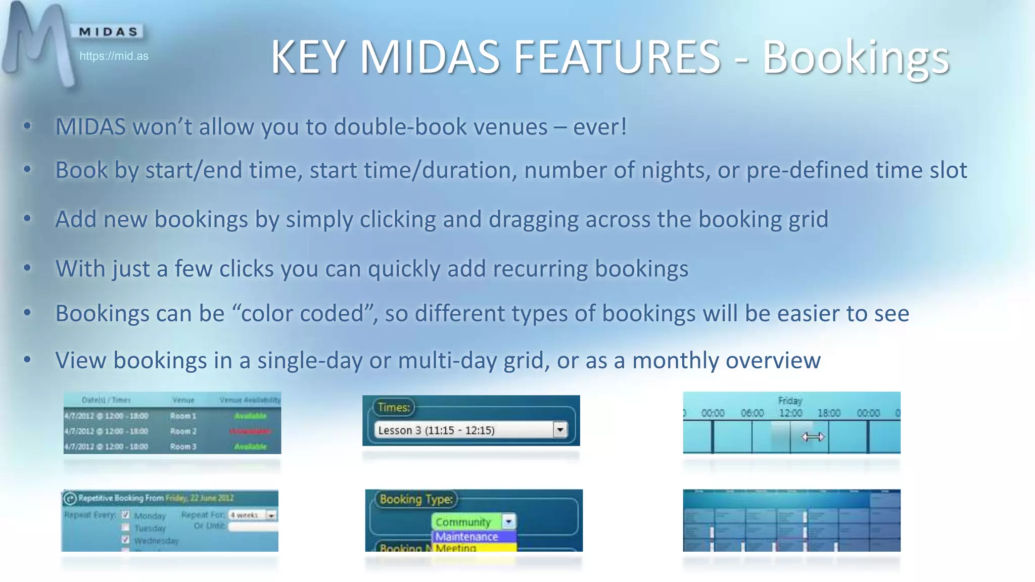 Overview of MIDAS Room Booking Software | PPT